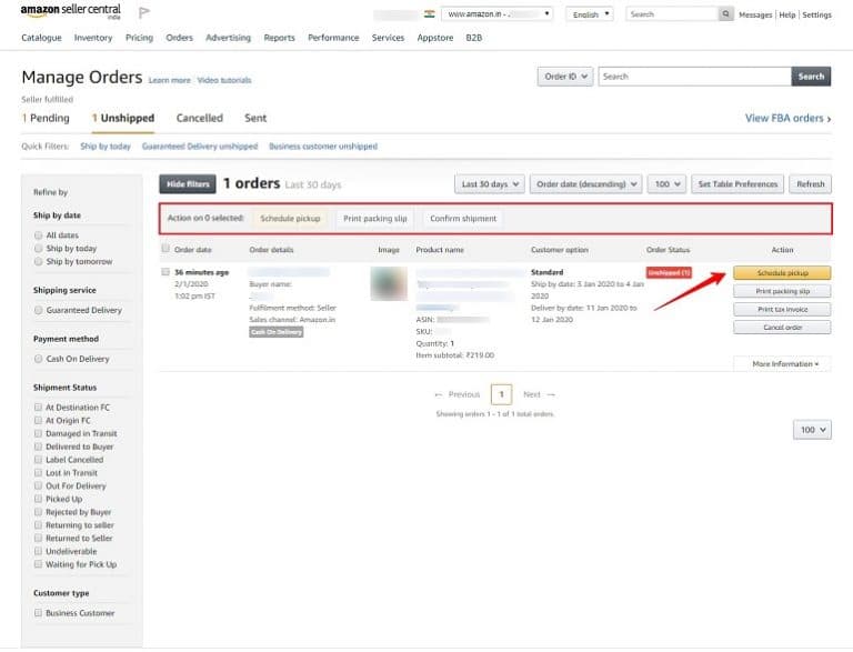 How to Process Each Order on Amazon India? - BizTips